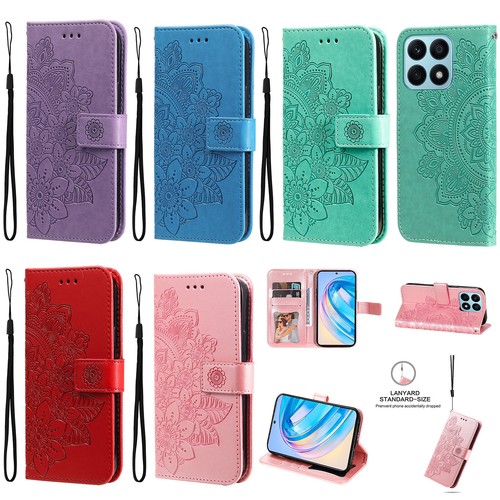 Phone Cover for Huawei Honor X40 X8A X50i Flower Pattern PU Leather ...