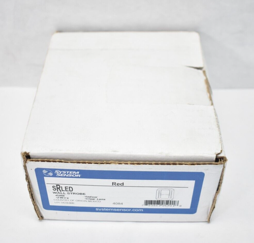 System Sensor SRLED Wall Strobe 2 Wire Red Clear Lens Indoor Use 4084 ...