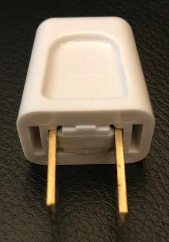 New White Quick Connect Lamp Plug For SPT-1 Cord, Polarized Blades, U.L ...