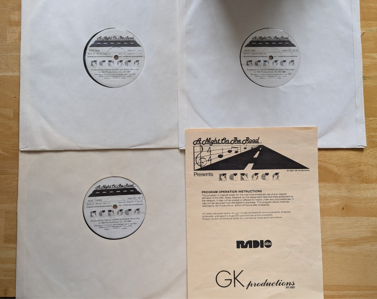 Kansas ABC Radio A Night On The Road 3 lp live radio show 4/25/81 | eBay