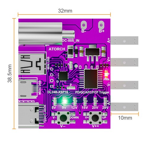 Testing Adapter Board for Various Fast Charging Protocols and Voltages ...