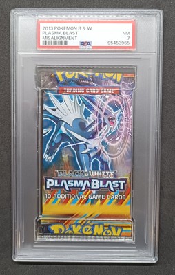 PSA 7 Black White Pokemon Plasma Blast Booster Pack Rare Error ...
