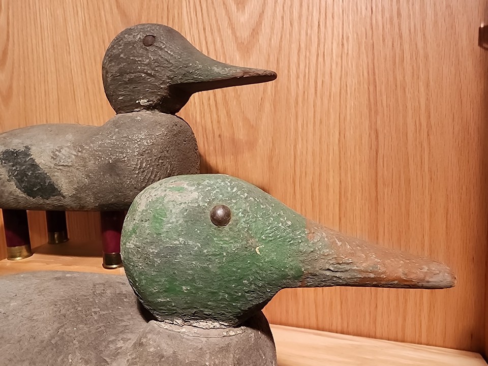 Nice Old Original Folky Tack Eyed Wooden Mallard Pair Wood Duck Decoys ...