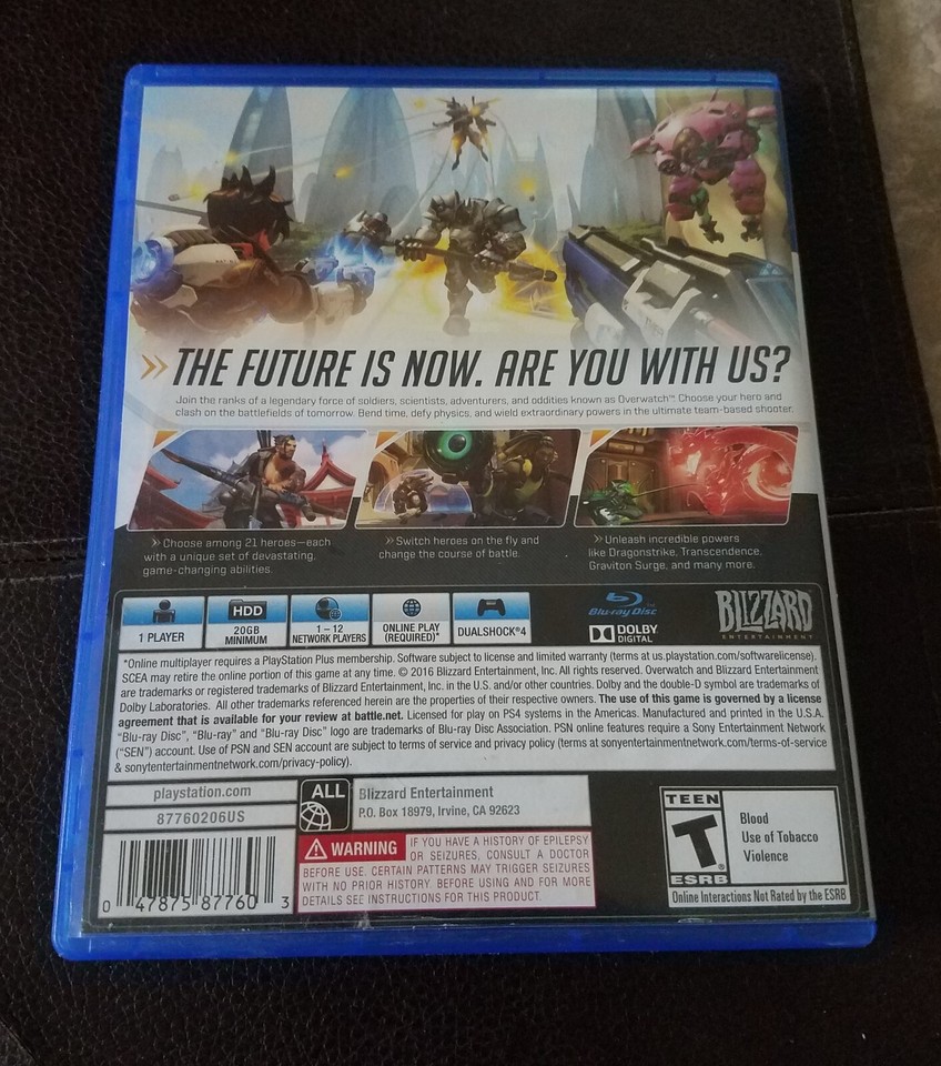 Overwatch Origins Edition Sony PlayStation 4 PS4 Video Game FREE ...