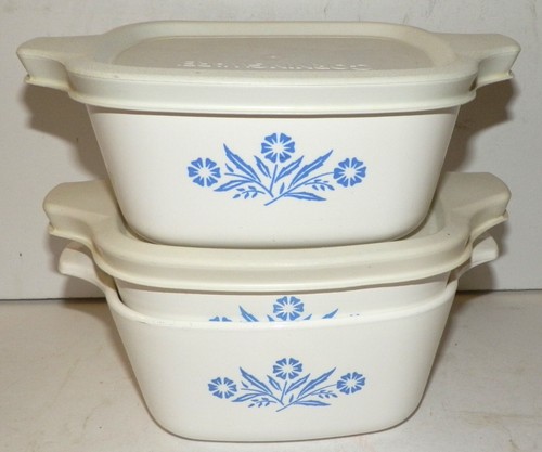 Vintage Corning Ware Cornflower Blue 22 Ounce Dishes W/Lids P-43-B Made ...