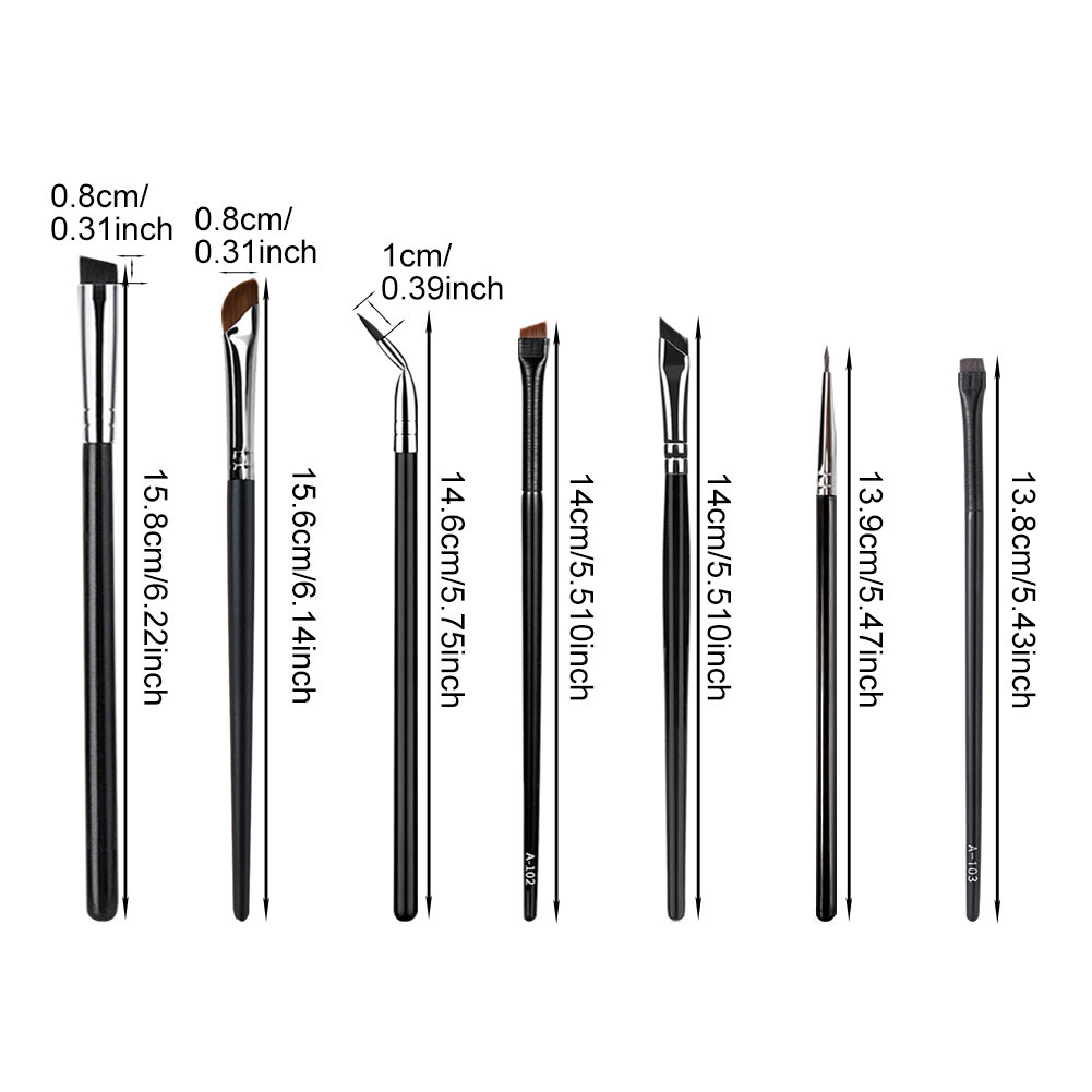 7pcs Gift Fine Angled Slanted Eyeliner Brush Set Makeup Tool Cosmetic ...