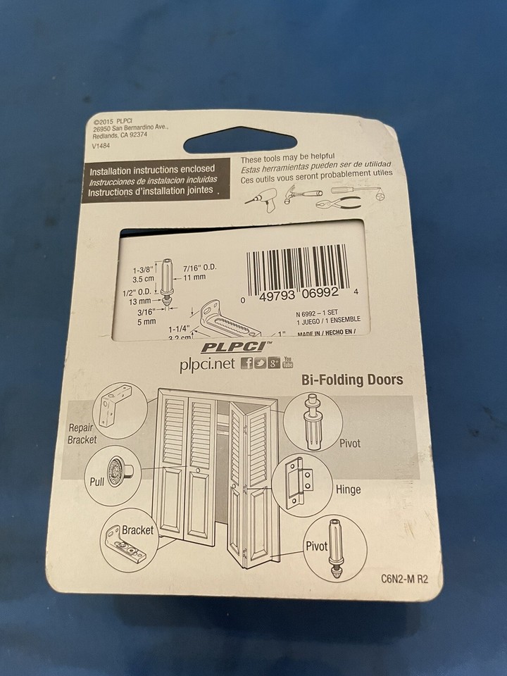 PLPCI N6992 Bi-Folding Doors Pivot and Bracket - Fits 7/16" Hole! | eBay