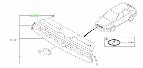 Subaru Genuine 2002-2005 Impreza WRX STi Front Grille Clips 909130030 ...