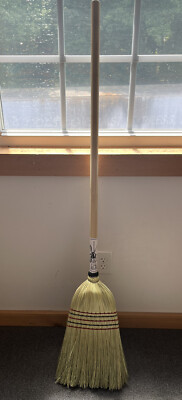 Amish-Made Barn Broom - Large Authentic Corn Straw, Wood Handle, 58 in ...
