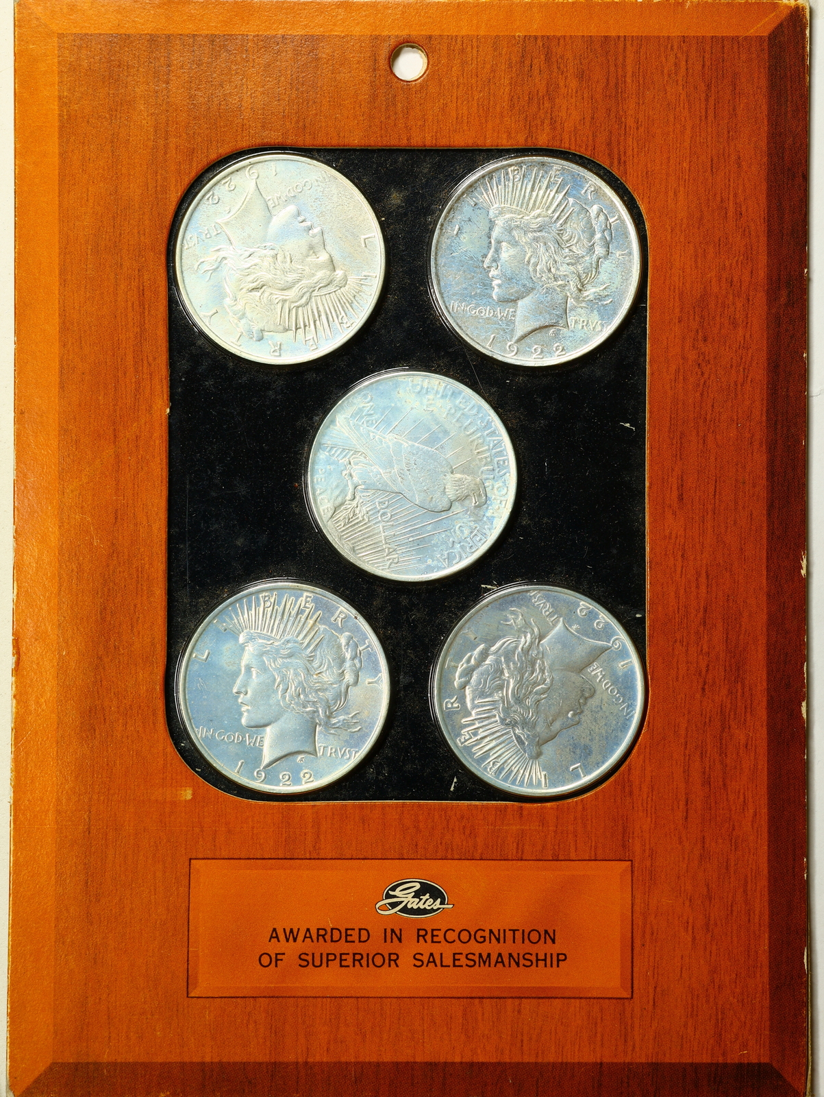 Rare Gates Morgan & Peace Silver Dollar Salesmanship Awards 10 Coins ...