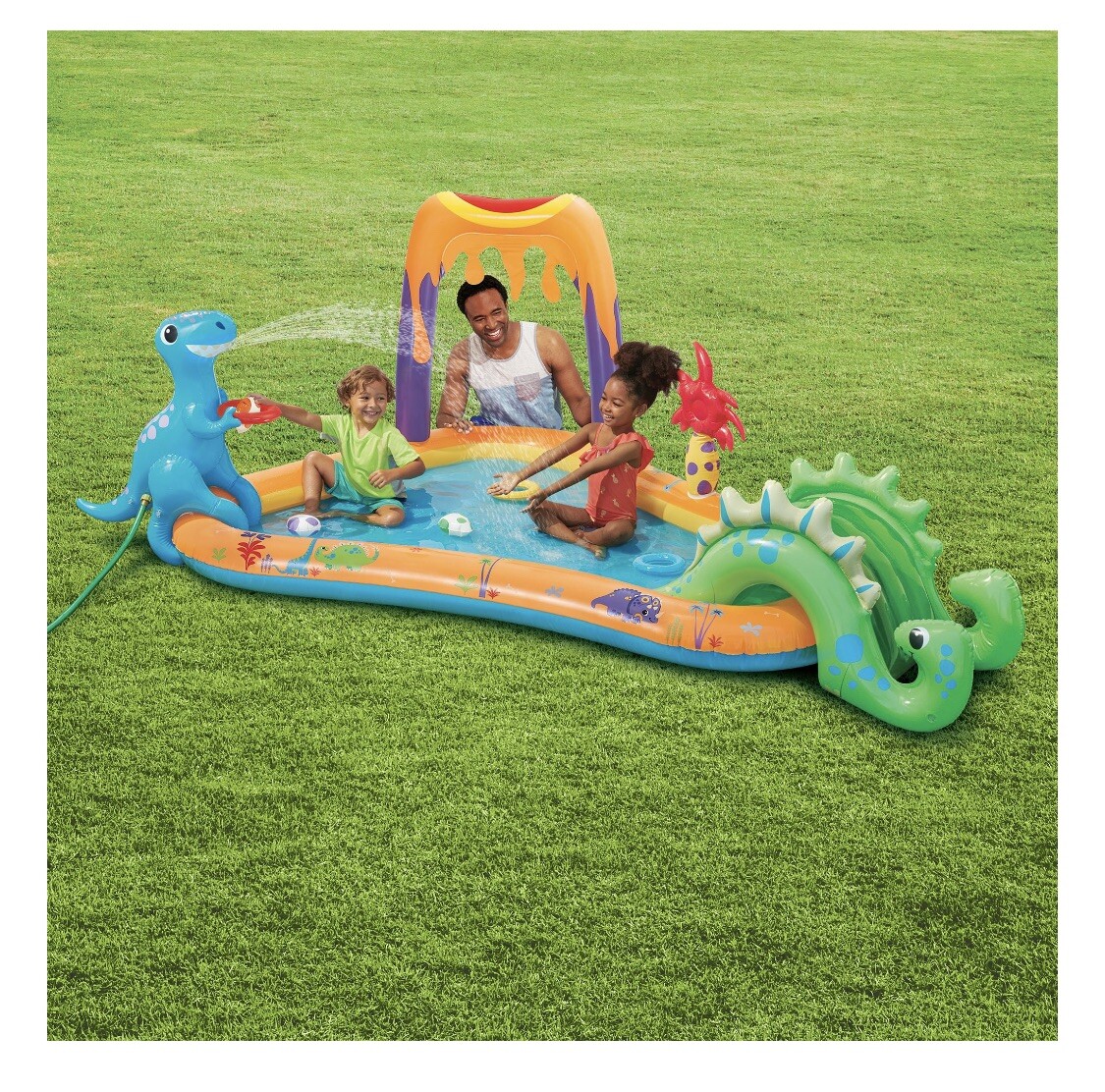 2021 Play Day Dino Play Center Inflatable Pool 102inx69in X 44in Toss ...