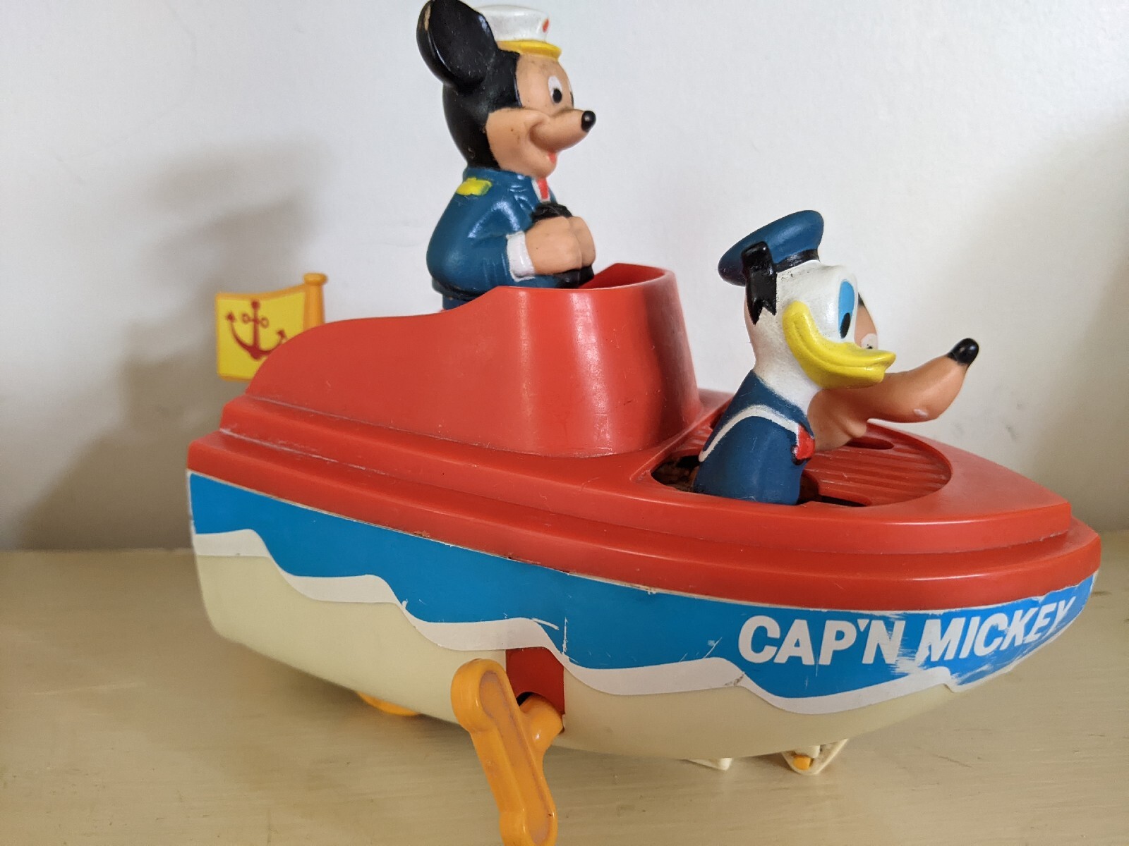 Vintage Disney Illco Cap’n Mickey Motorboat Boat Wind-Up Floats 1970s ...
