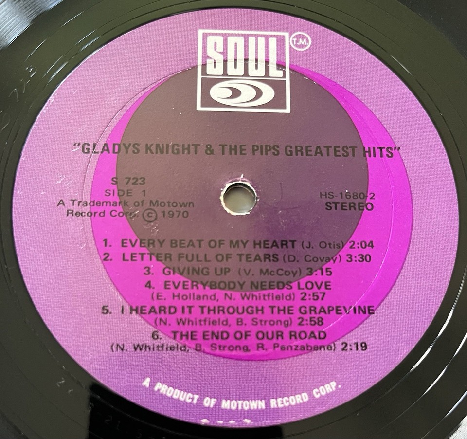 GLADYS KNIGHT & the Pips - Greatest Hits LP w/ INNER 1970 Soul SS723 ...