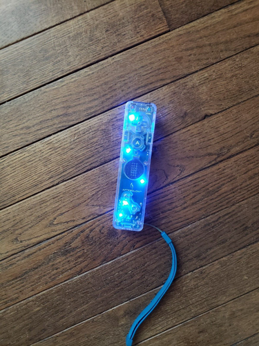 Wii Remote Controller Afterglow Clear/blue with Strap TESTED | eBay