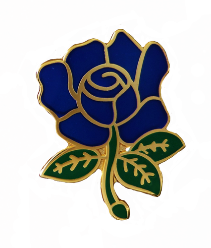Blue Rose Pin Badge | eBay
