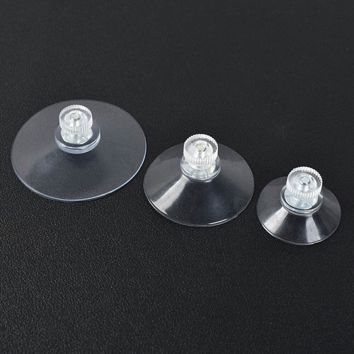 Clear Strong Suction Cups with M4 Screw Rod Knurled Hook Glass ...