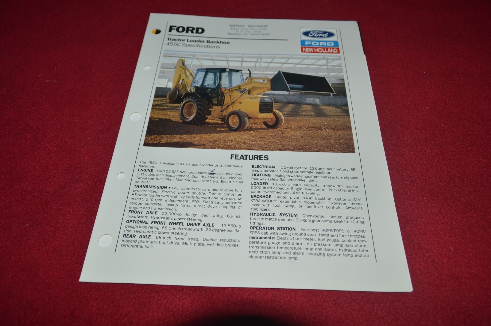 Ford Tractor 455C Backhoe Loader Dealer's Brochure GDSD7 | eBay