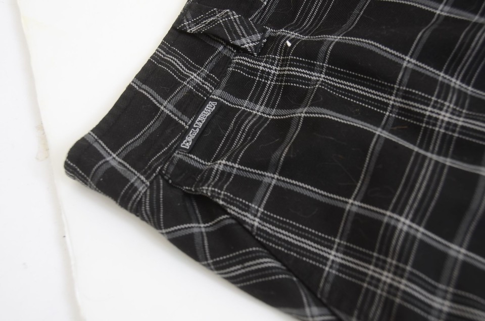 Metal Mulisha Men's 36 Black Plaid Cotton Walk Shorts Goth Grunge Punk ...