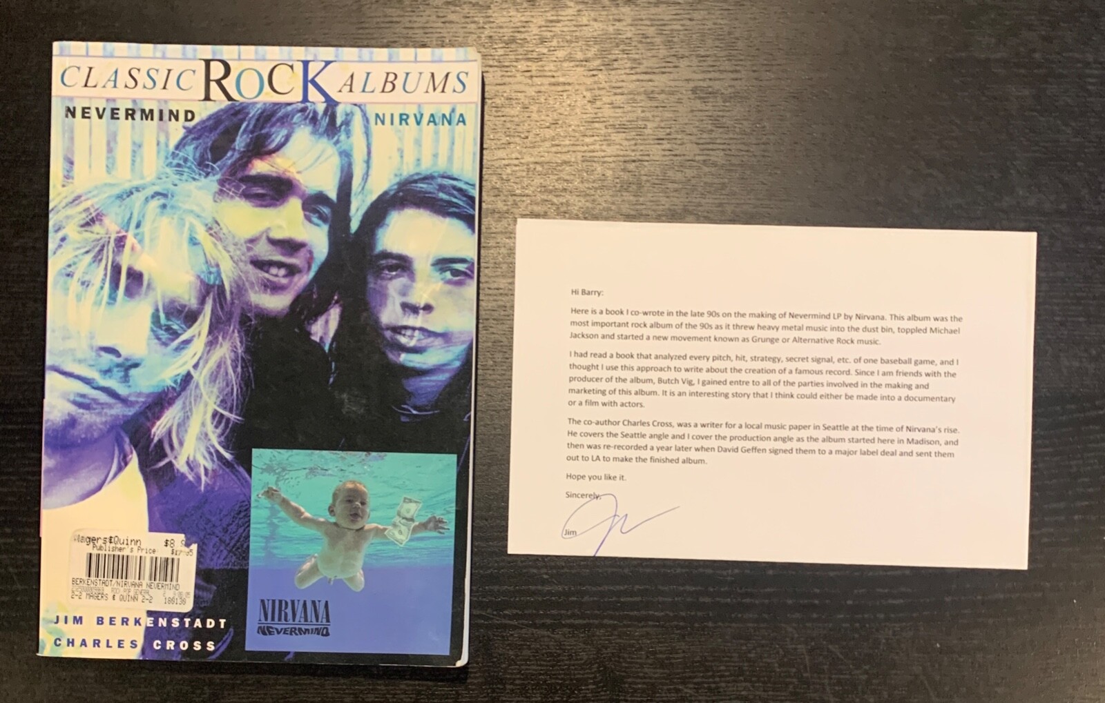 CLASSIC ROCK ALBUMS - NIRVANA NEVERMIND - SIGNED W. LETTER - 1ST ED ...