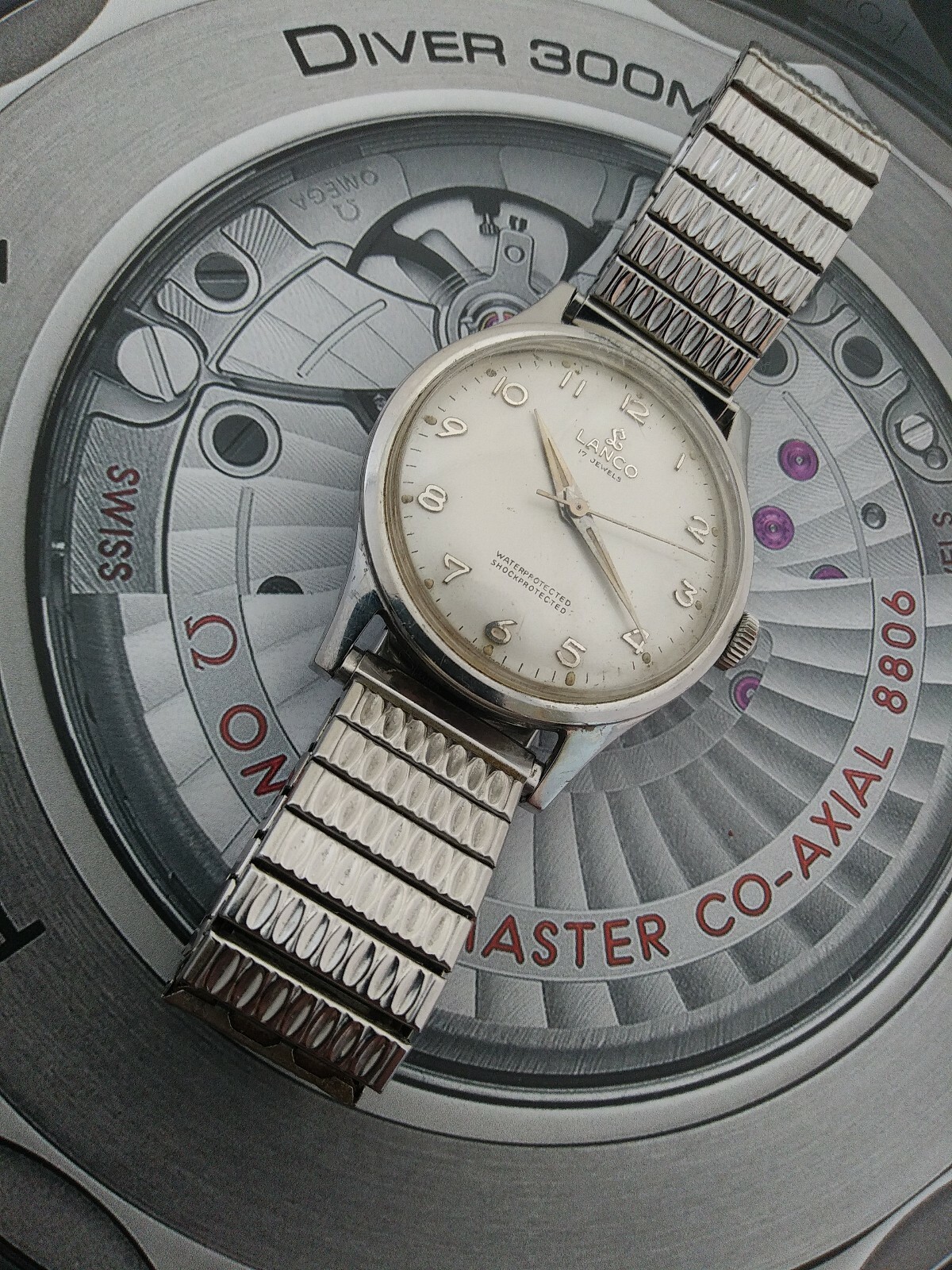 Rare Mens 1960s LANCO Swiss Made All Steel 17 Jewels Wind Up Wrist ...