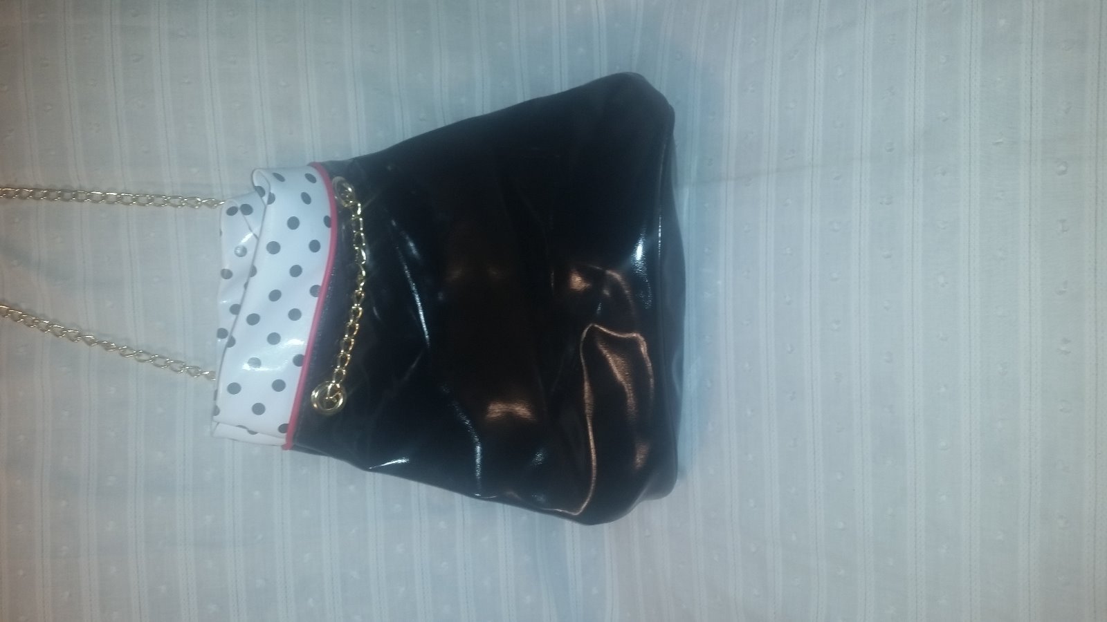 Avon 1992 Large Handbag Black White Red Polka Dots Purse Shoulder Bag ...