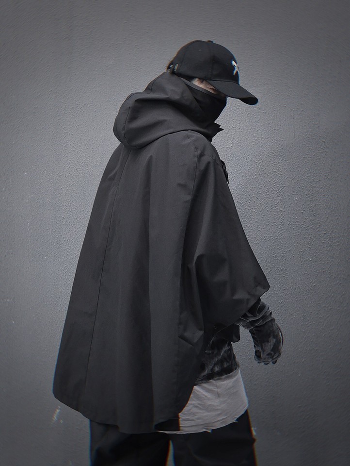 Niepce Unisex I-Tech Poncho Japanese Techwear Hooded Cape Jacket | eBay