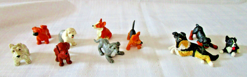 Lot 10 RARE PVC dog figurines sheepdog Westie Collie Lab Pug Doberman ...