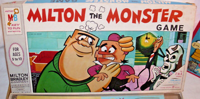 MILTON THE MONSTER CARTOON TV SHOW BOARD GAME 1966 MILTON BRADLEY ...