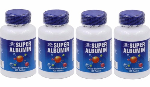 4 Bottles Super Albumin 500 mg 100 Tablets, FRESH, Make In USA, FREE US ...