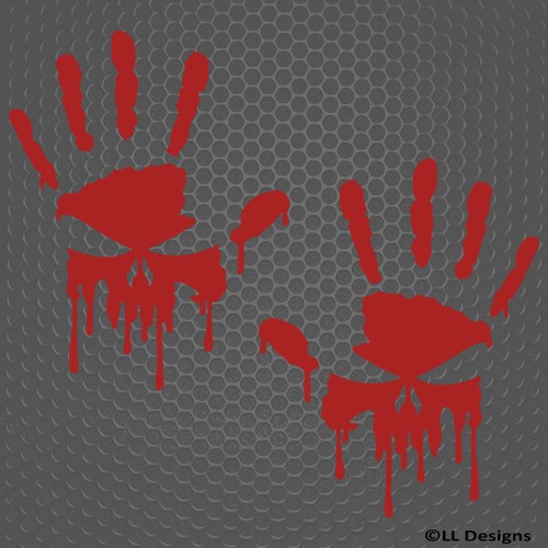 Dripping Skull Hand Wave Pair Off Road 4x4 Truck SUV Vinyl Decal ...