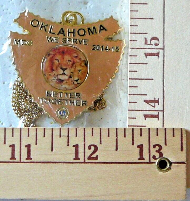 Lions Club Pins - OKLAHOMA NECKLACE PIN #5 - WE SERVE BETTER TOGETHER ...