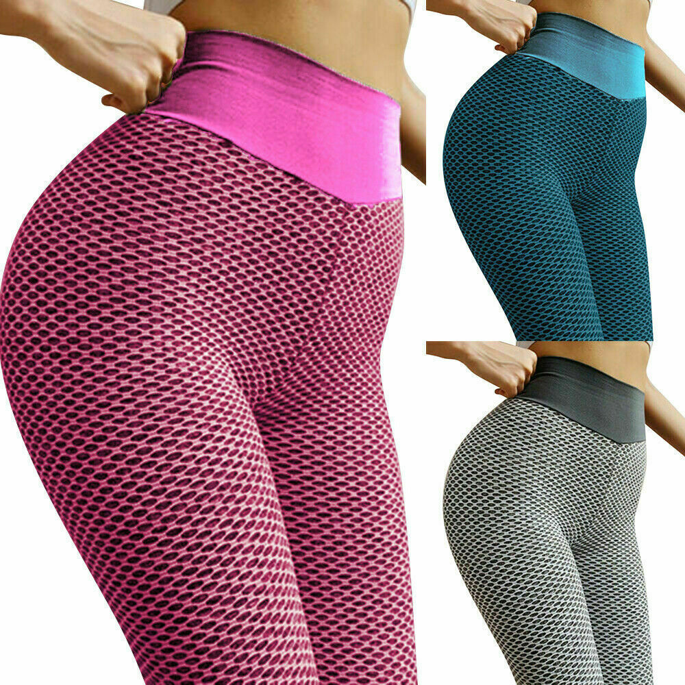 Damen Sport Leggings Po Push Up Anti Cellulite Yogahosen Sexy Boom
