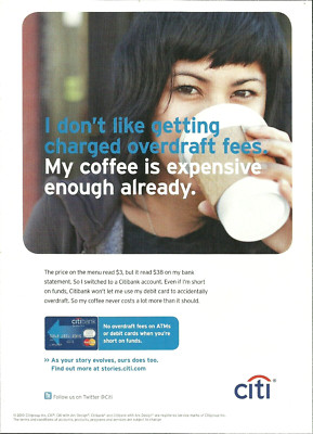 2010 Citibank Citi Bank Overdraft Fees Banking Print AD Advertisement ...
