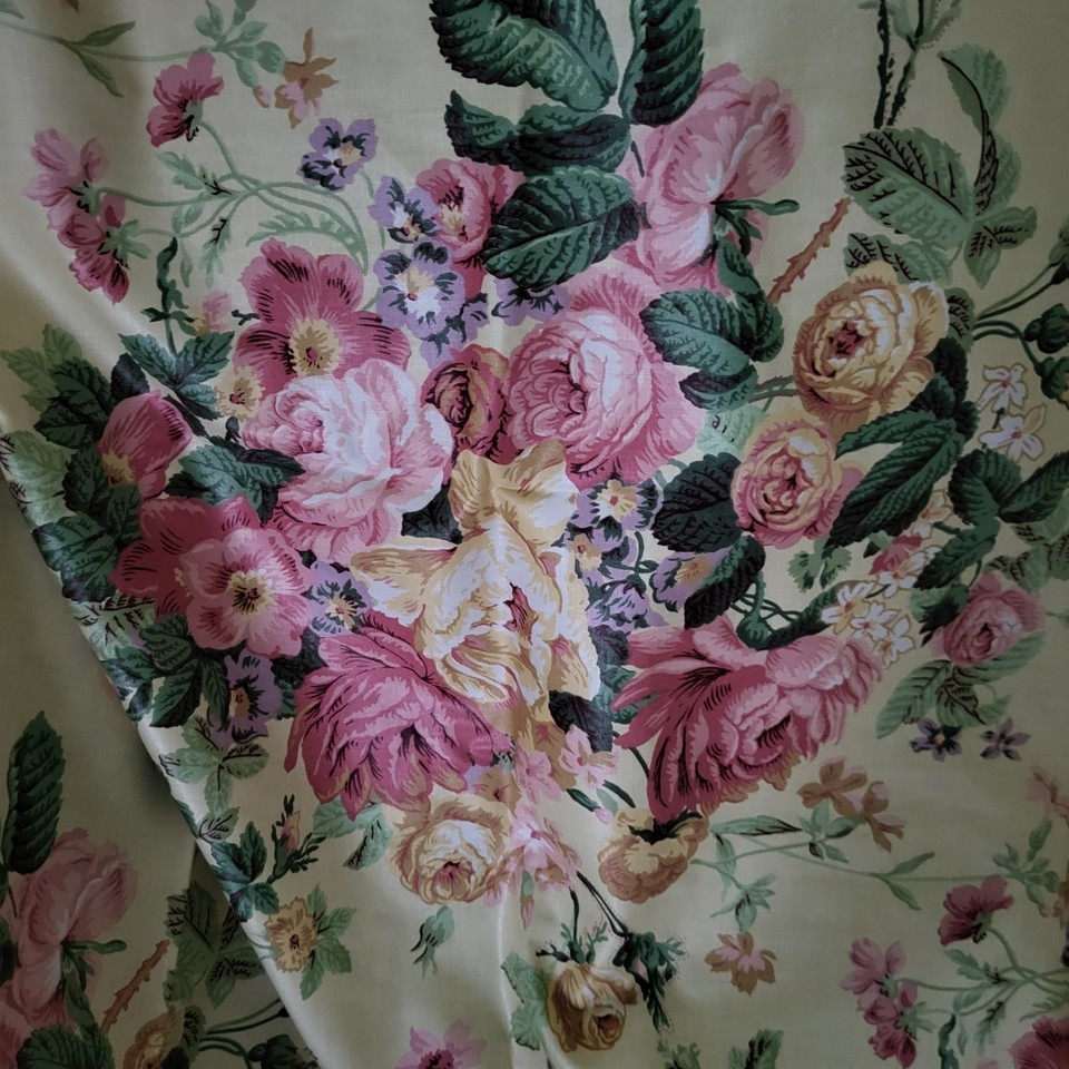 VTG Cyrus Clark Fabric Walton Dupont Teflon Chintz Upholstery Cabbage ...