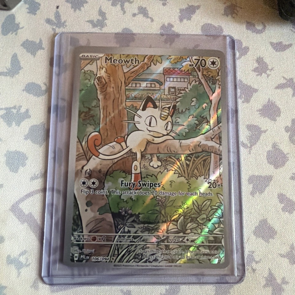 Meowth 106/094 Illustration Rare Phantasmal Flames English Pokemon Card ...