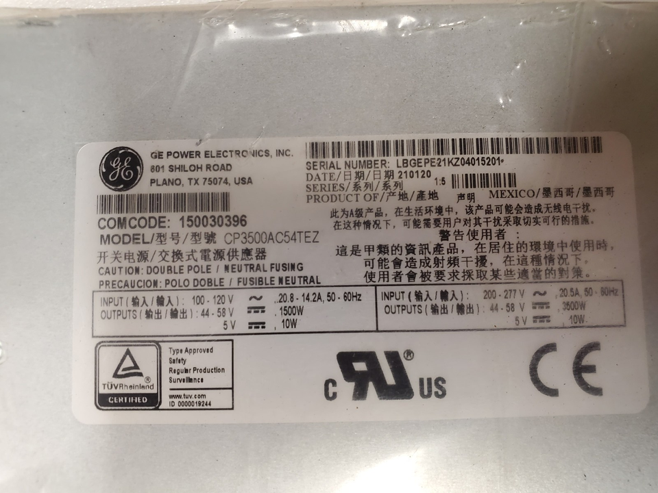 GE CP3500AC54TEZ Planar RPSM Remote Power Supply Module | eBay