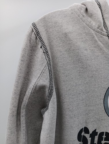 Pittsburgh Steelers Hoodie Women's Medium Gray Graphic NFL V Neck Team ...