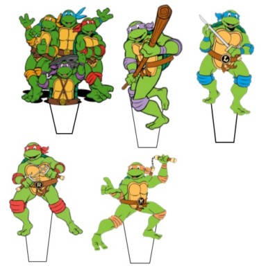 14 x 3" Turtles Pre-Cut Stand up Edible Wafer Cupcake Toppers | eBay