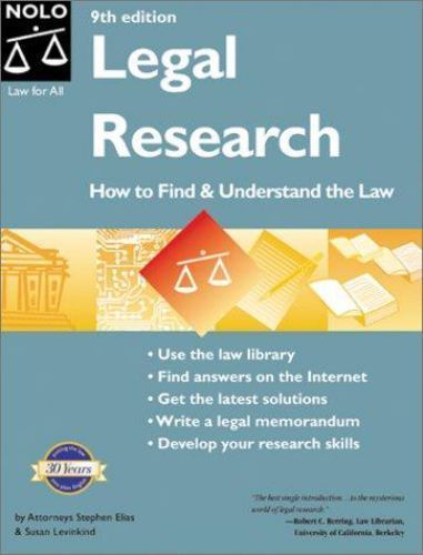 Legal Research : How to Find and Understand the Law by Susan Levinkind ...