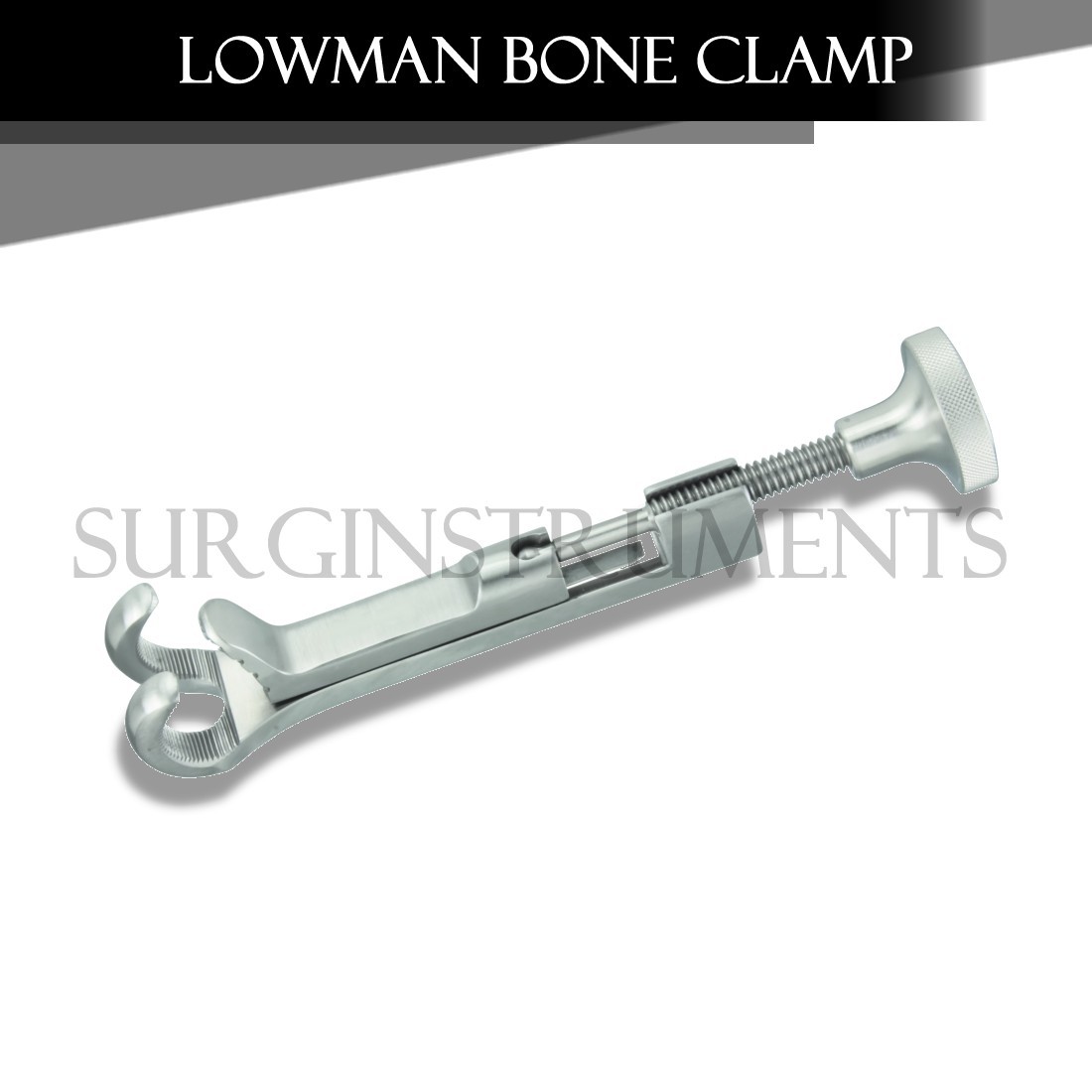 LAMBERT-LOWMAN Bone Clamp 8" 2 x 2 Prong Jaws 1 3/8" Wide Stainless ...