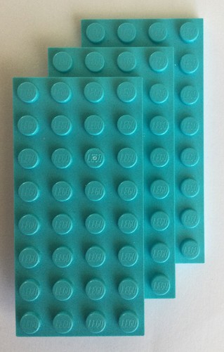 3 x LEGO 3035 Turquoise/Teal/Cyan 4x8 Plate NEW! Creator/Elves/Marvel ...