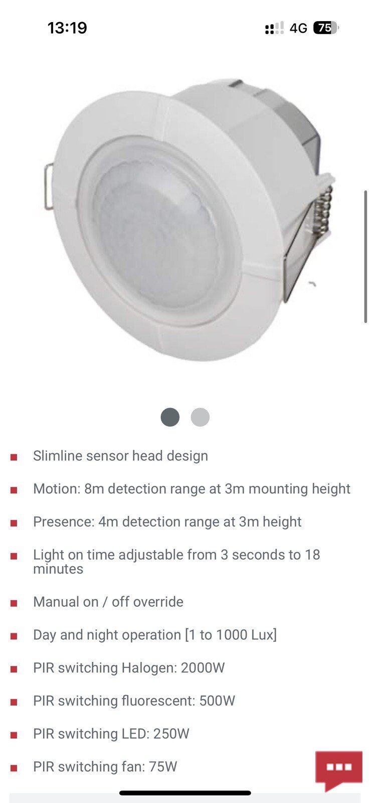 Timeguard SLFM360N 360° PIR Light Controller Flush Mount for sale ...