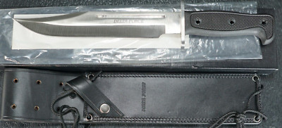 Explorer Delta Force Combat Survival Bowie Knife w/ Leather Japan Made ...