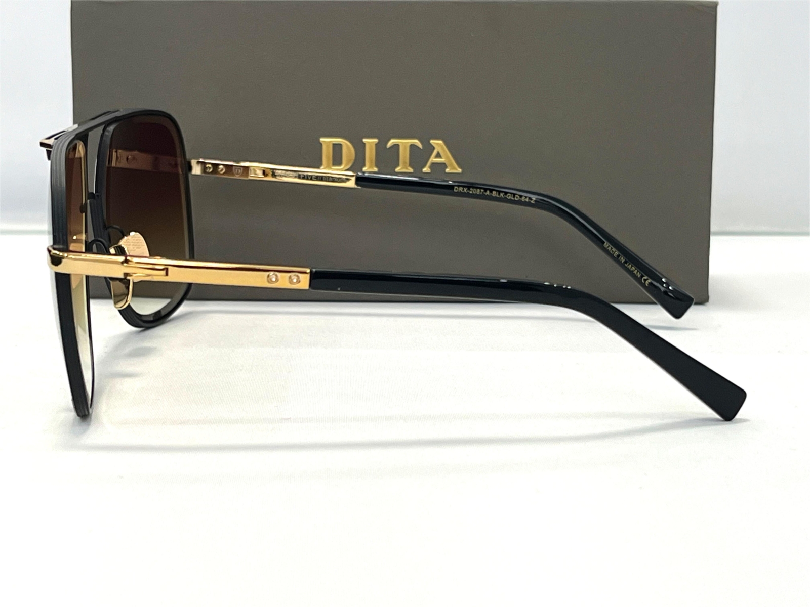 DITA Mach-Five Sunglasses DRX-2087-A-BLK-GLD-64-Z Black Frame Yellow Gold Lenses 814981022131 | eBay