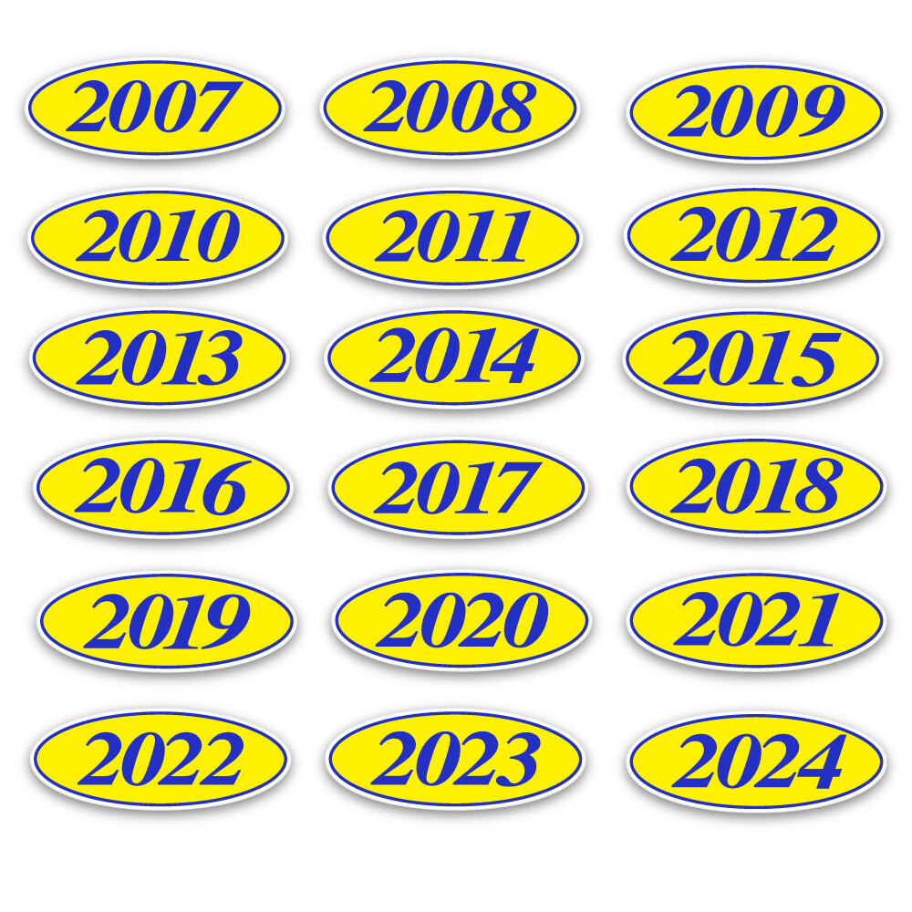 EZ Car Dealer Oval Model Year Stickers Windshield Stickers 4 Digit ...