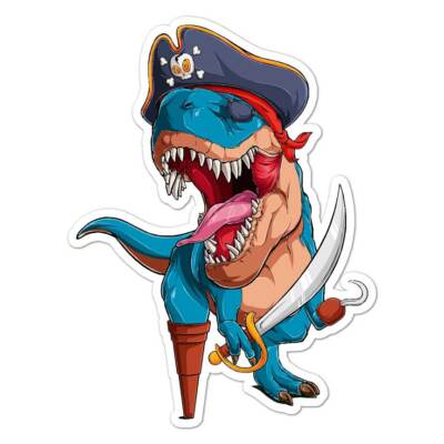 Pirate T-Rex, Vinyl Decal Sticker, Indoor Outdoor, 3 Sizes, #8129 | eBay