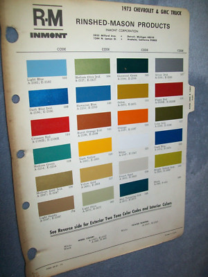 1973 GMC Chevy Pickup Panel Van Truck Blazer Suburban RM Paint Chips ...