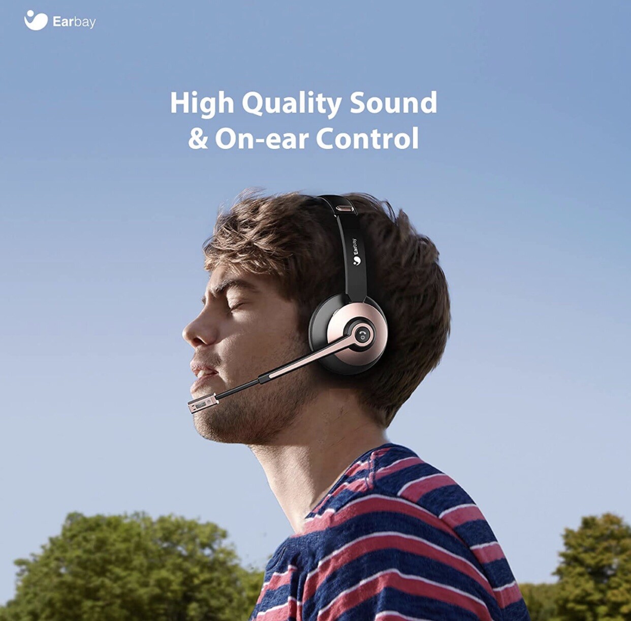 Earbay Bluetooth Headset, Wireless Headphones with Microphone BT782 ...