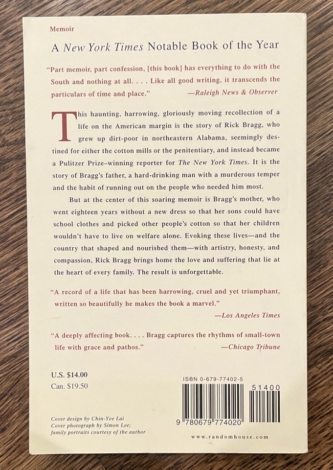 All over but the Shoutin' by Rick Bragg (1998, Trade Paperback ...