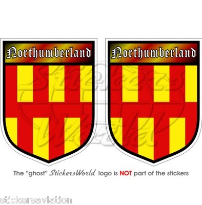 NORTHUMBERLAND Britain England Shield 75mm(3") Vinyl Bumper Stickers ...